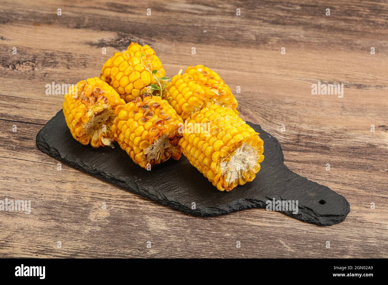 Grilled hot corn with oil and salt Stock Photo - Alamy