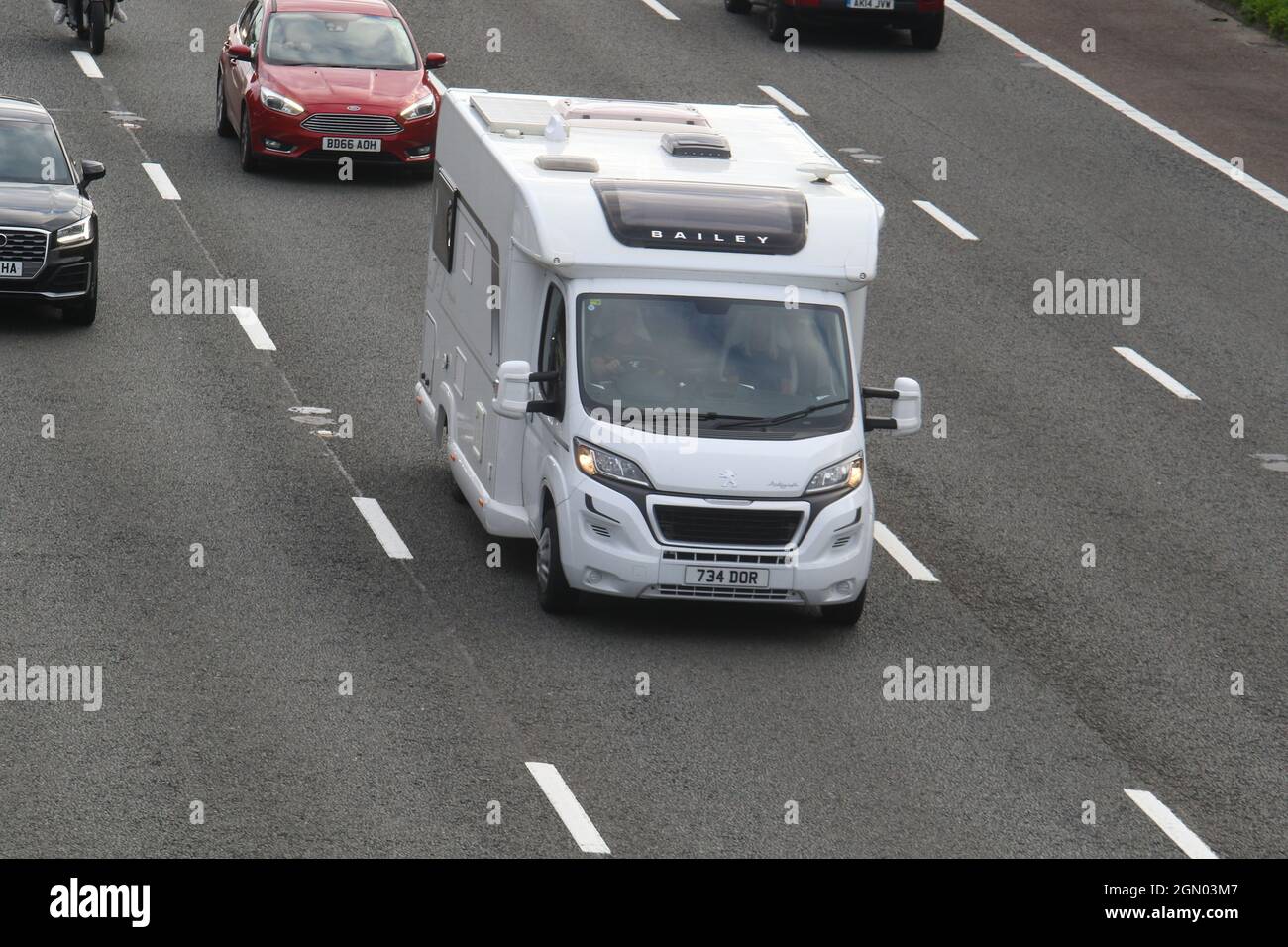 27 August 2021. Junction 31 of the M6 Motorway outside Preston ...