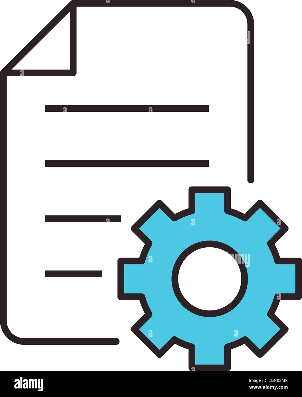 paper and gear icon Stock Vector Image & Art - Alamy