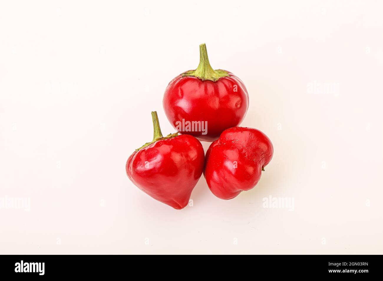 Red hot and spicy cherry pepper Stock Photo - Alamy