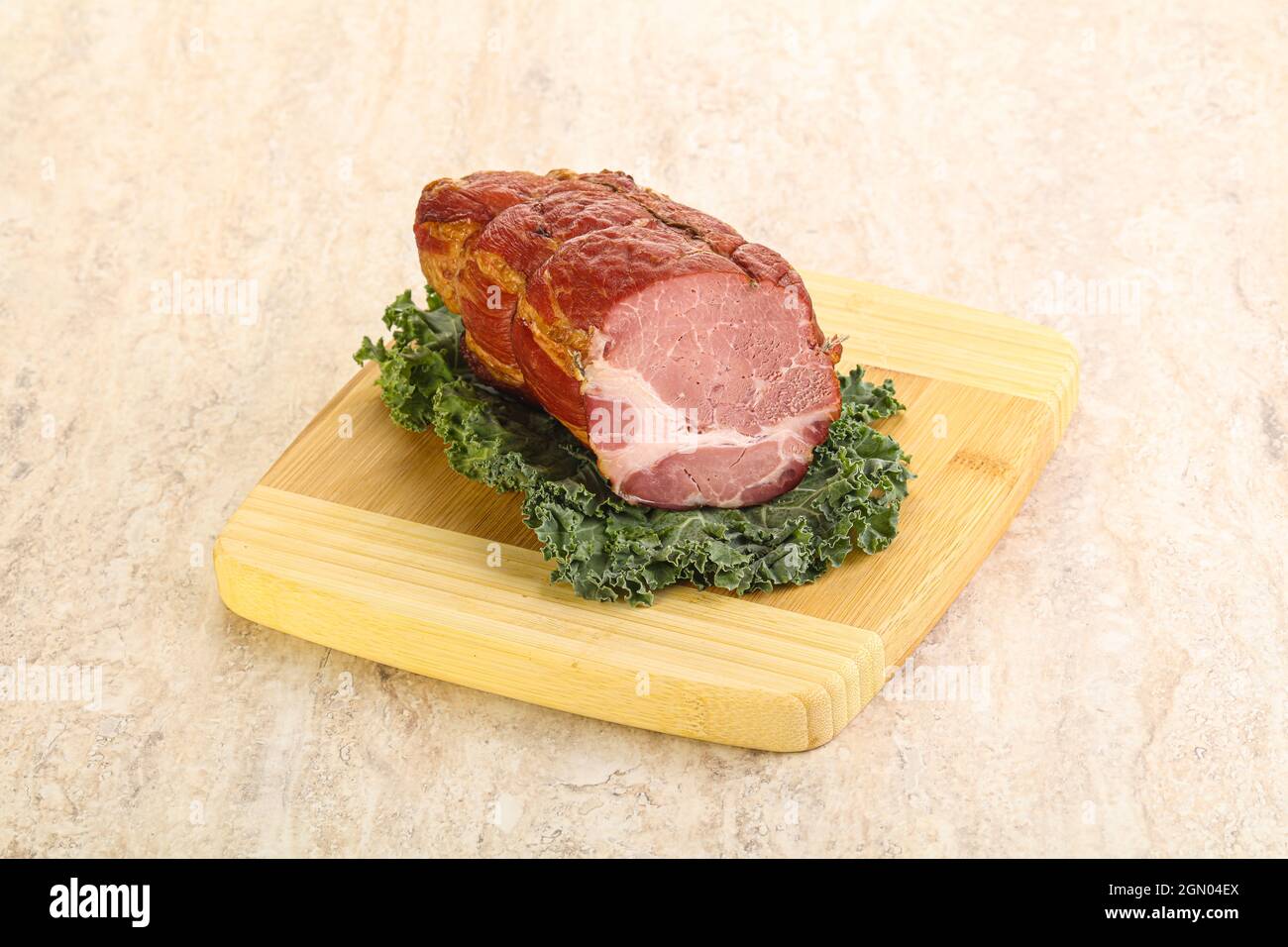 Delicous pork cured meat isolated over board Stock Photo - Alamy