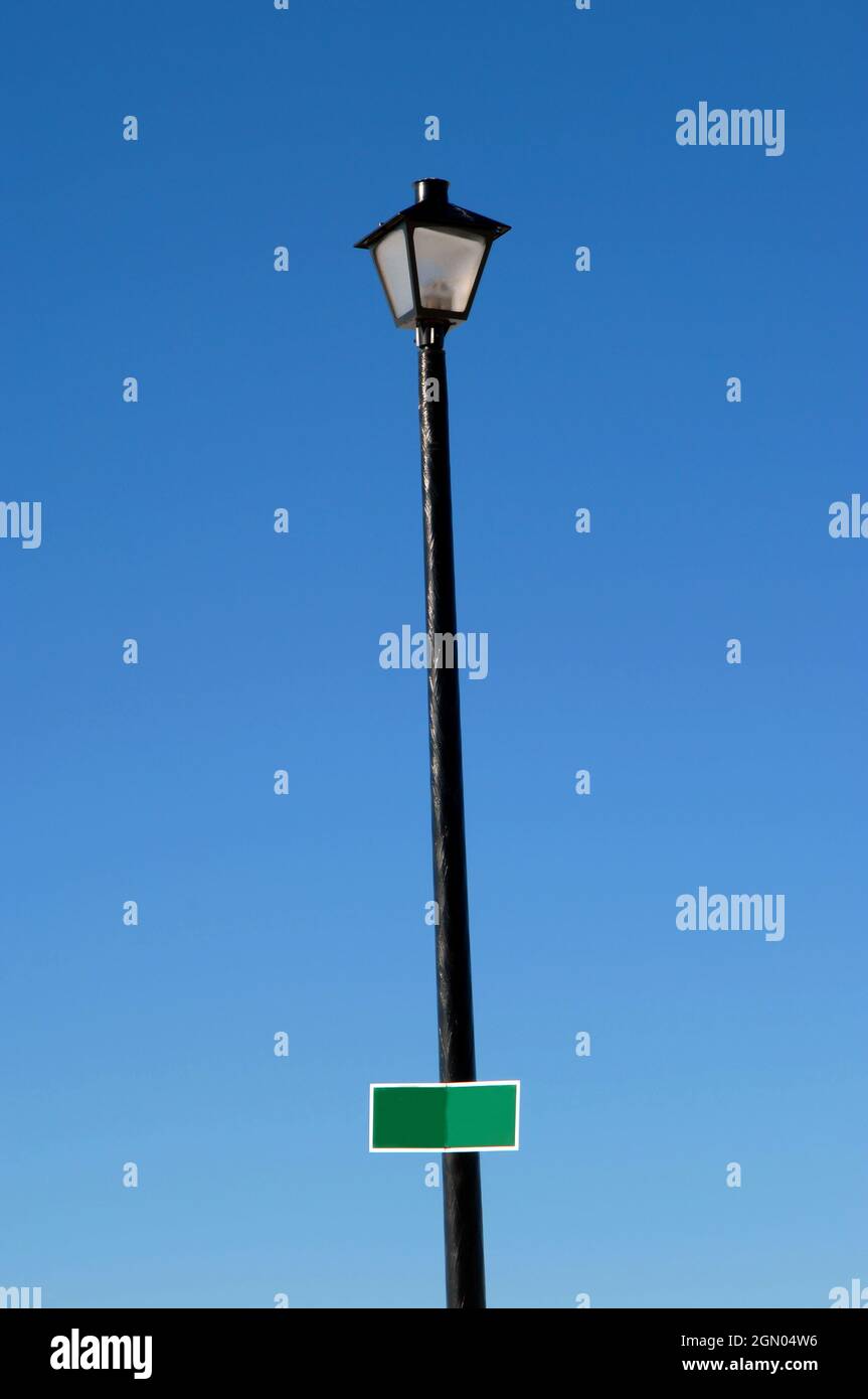 Extra tall street light zooms into the blue sky over Colorado Springs ...