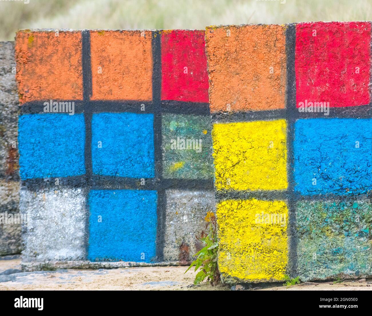 Large concrete blocks used as second world war anti-tank defences ...