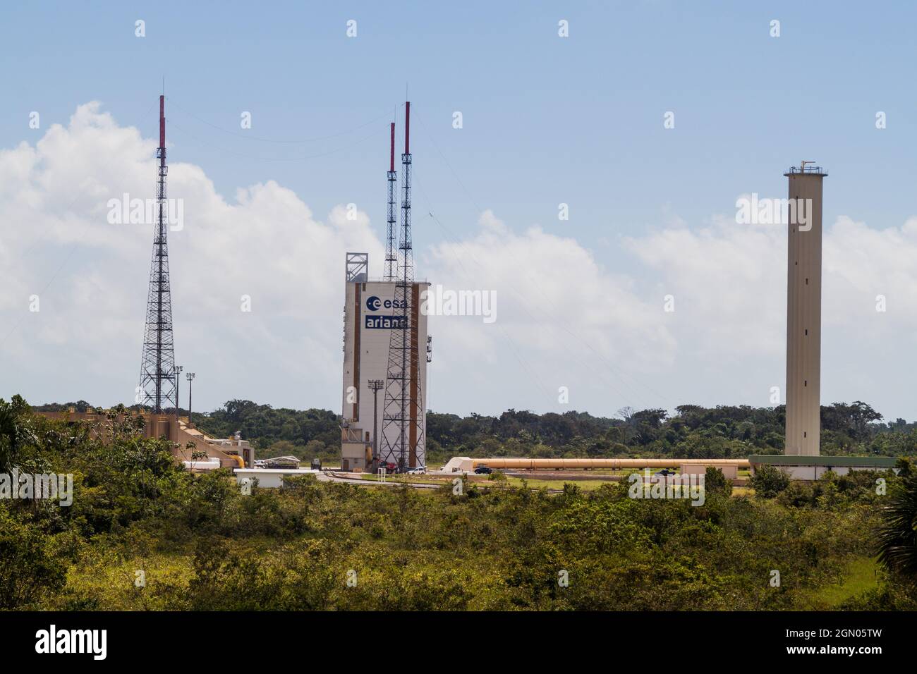KOUROU, FRENCH GUIANA - AUGUST 4, 2015: Ariane Launch Area 3, launch ...