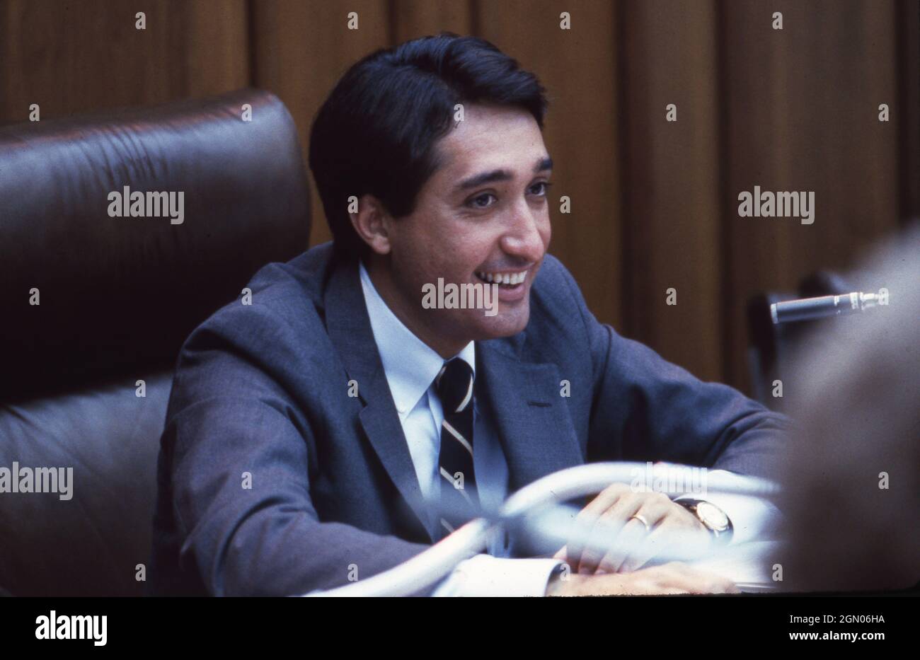 San Antonio Texas USA, circa 1987: Henry Cisneros, mayor of San Antonio ...