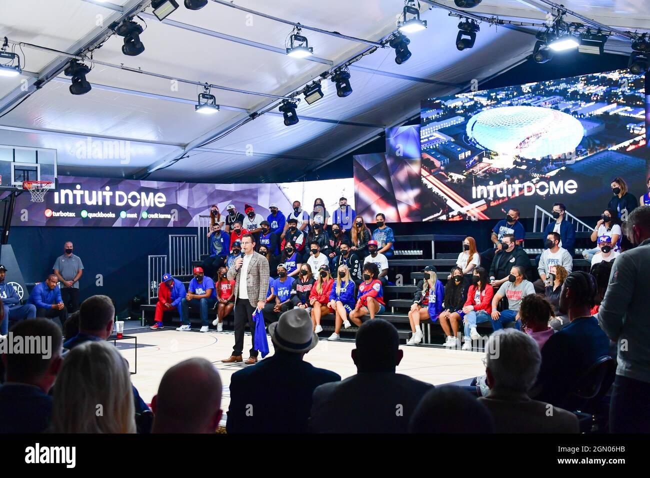 Intuit CEO Sasan Goodarzi speaks during a groundbreaking ceremony for ...