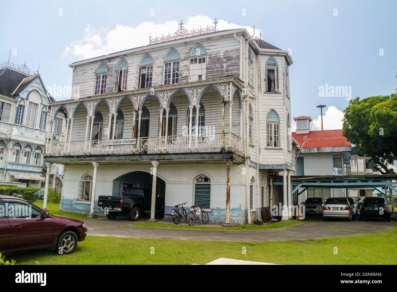 GEORGETOWN, GUYANA - AUGUST 10, 2015: Building of City Engineers ...