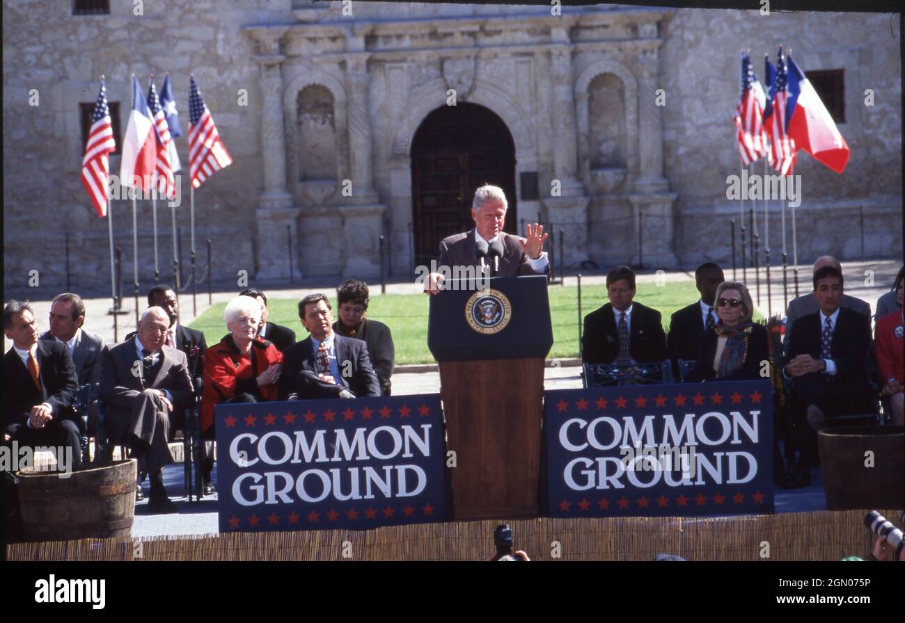 San Antonio Texas USA, 1993: Pres. Bill Clinton speaking during an ...