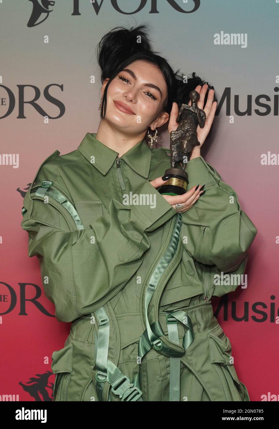 Willow Kayne in the winners room with her award for Rising Star Award ...