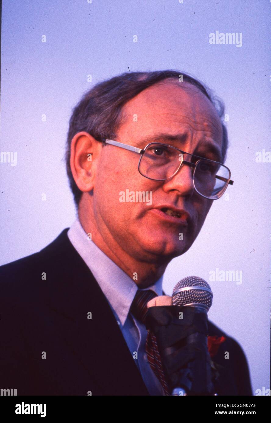 Austin Texas USA, circa 1993: Austin mayor Frank Cooksey speaking ...