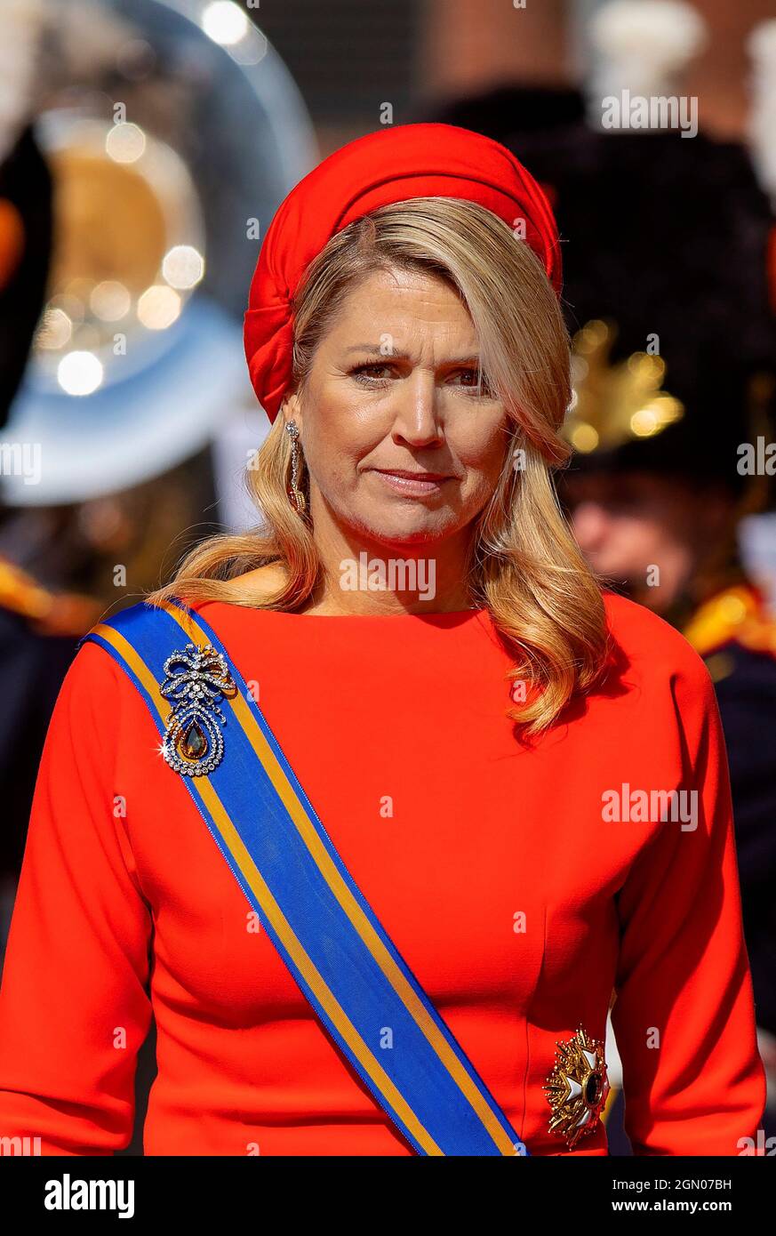 Queen Maxima of The Netherlands leaves at the Grote Kerk in The Hague ...
