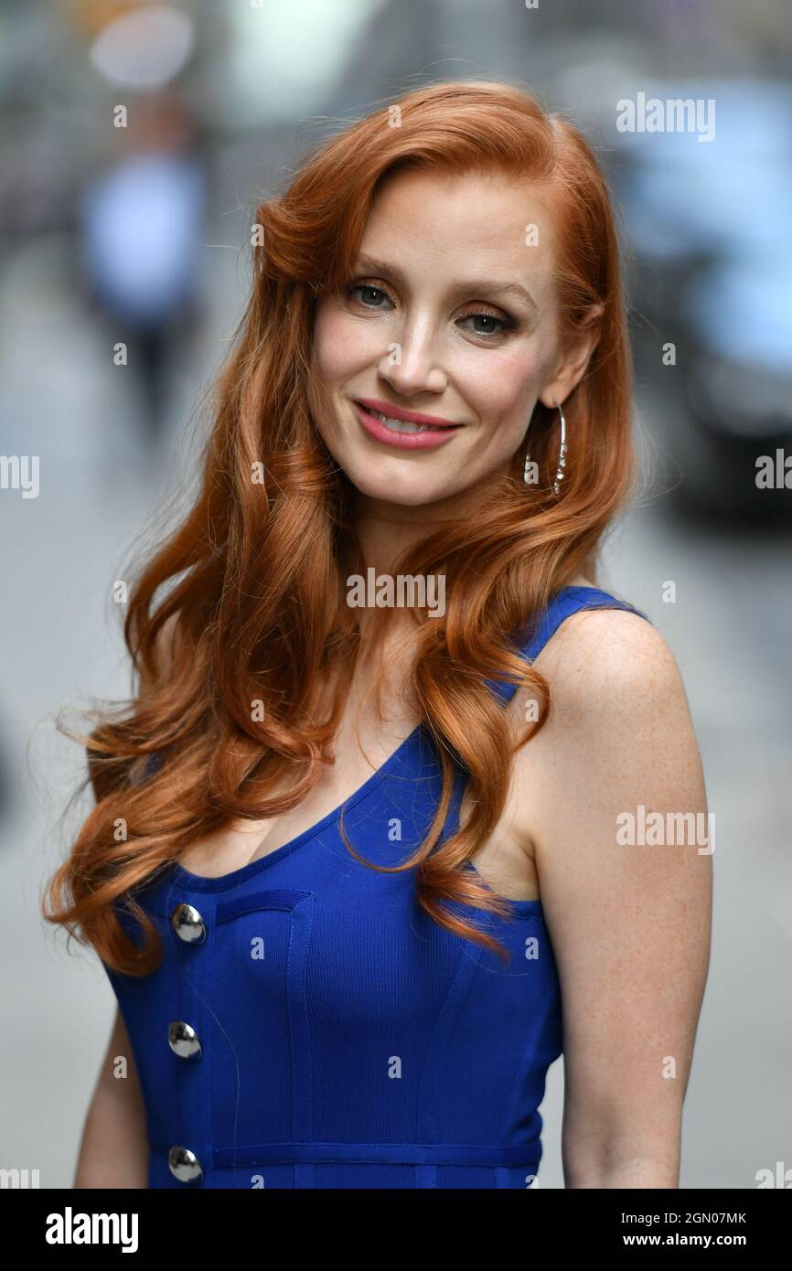 Jessica Chastain arrives for The Late Show with Stephen Colbert at the ...