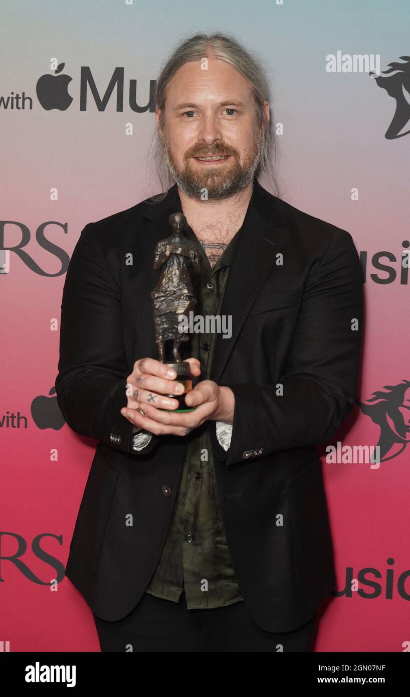 Blanck Mass (Ben John Power) in the winners room with his award for ...