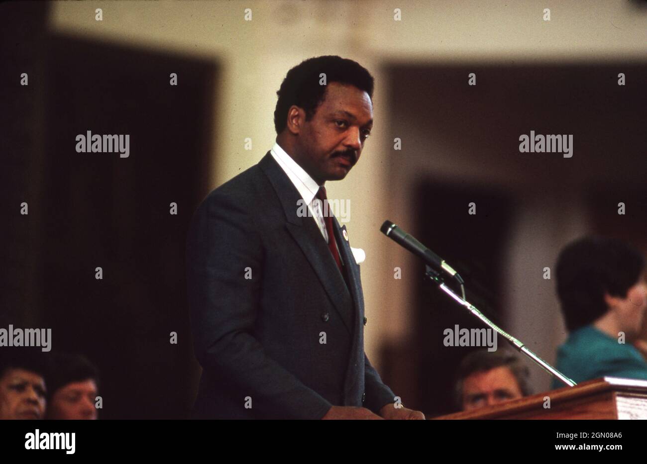 Austin Texas USA, 1988: Black civil rights activist JESSE JACKSON ...