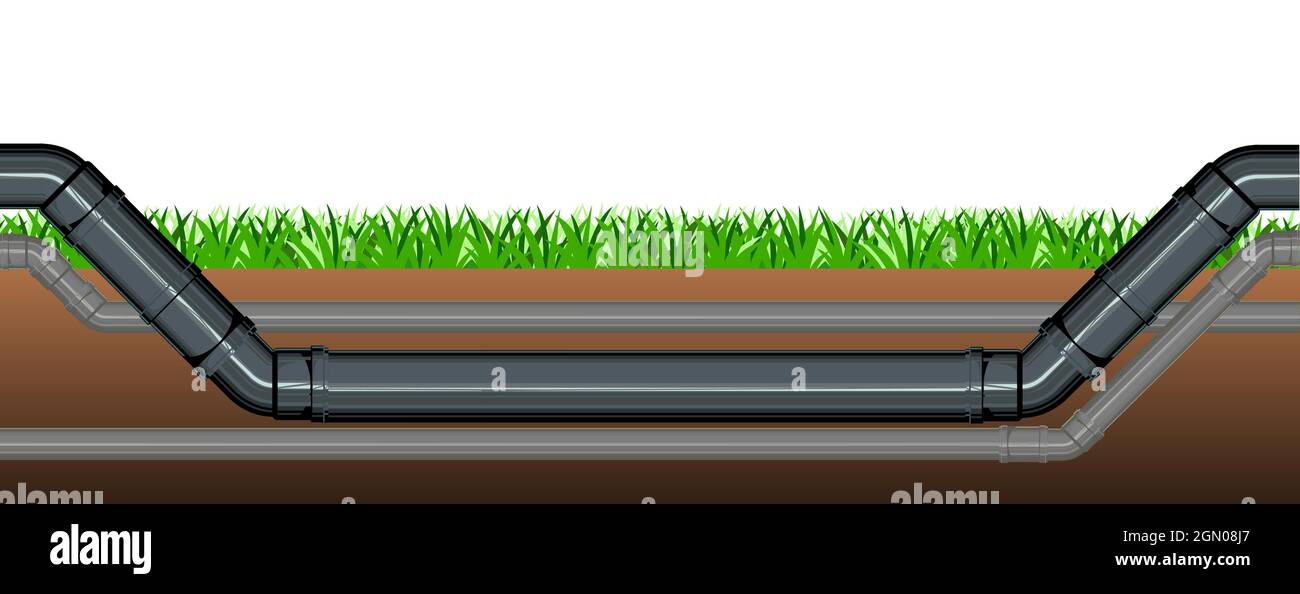 Pipeline for various purposes. Symbolic image. Underground part of ...