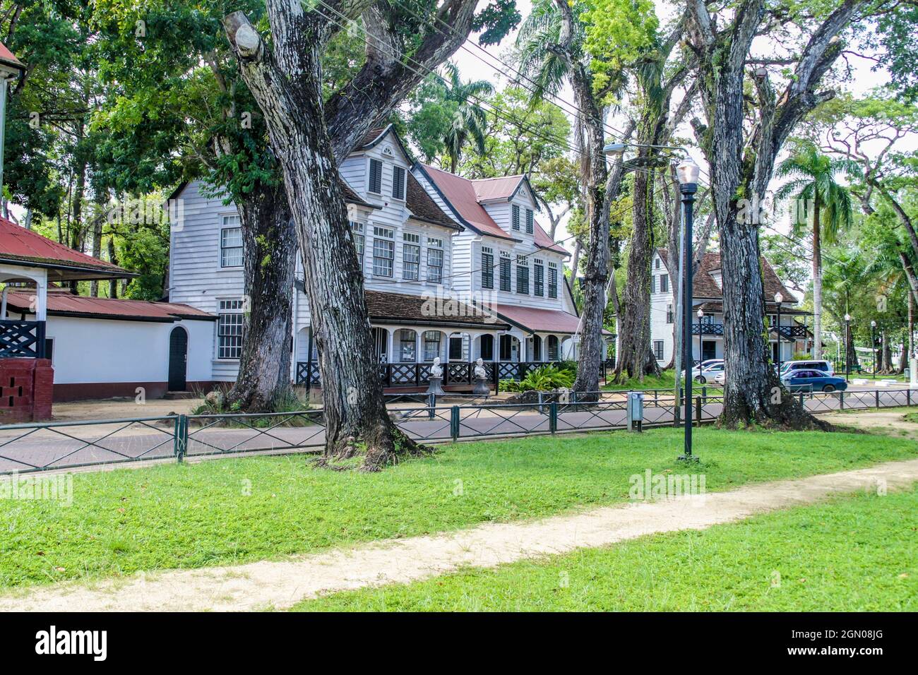 Old colonial buildings in Paramaribo, capital of Suriname Stock Photo ...