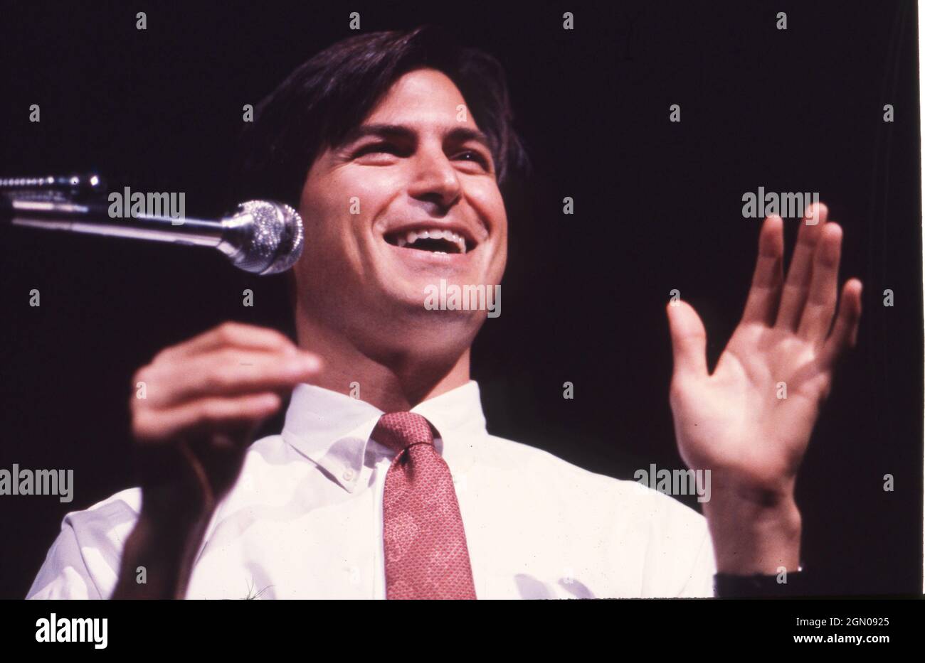 Austin Texas USA, circa 1985: Apple Co-founder STEVEN JOBS speaks at ...