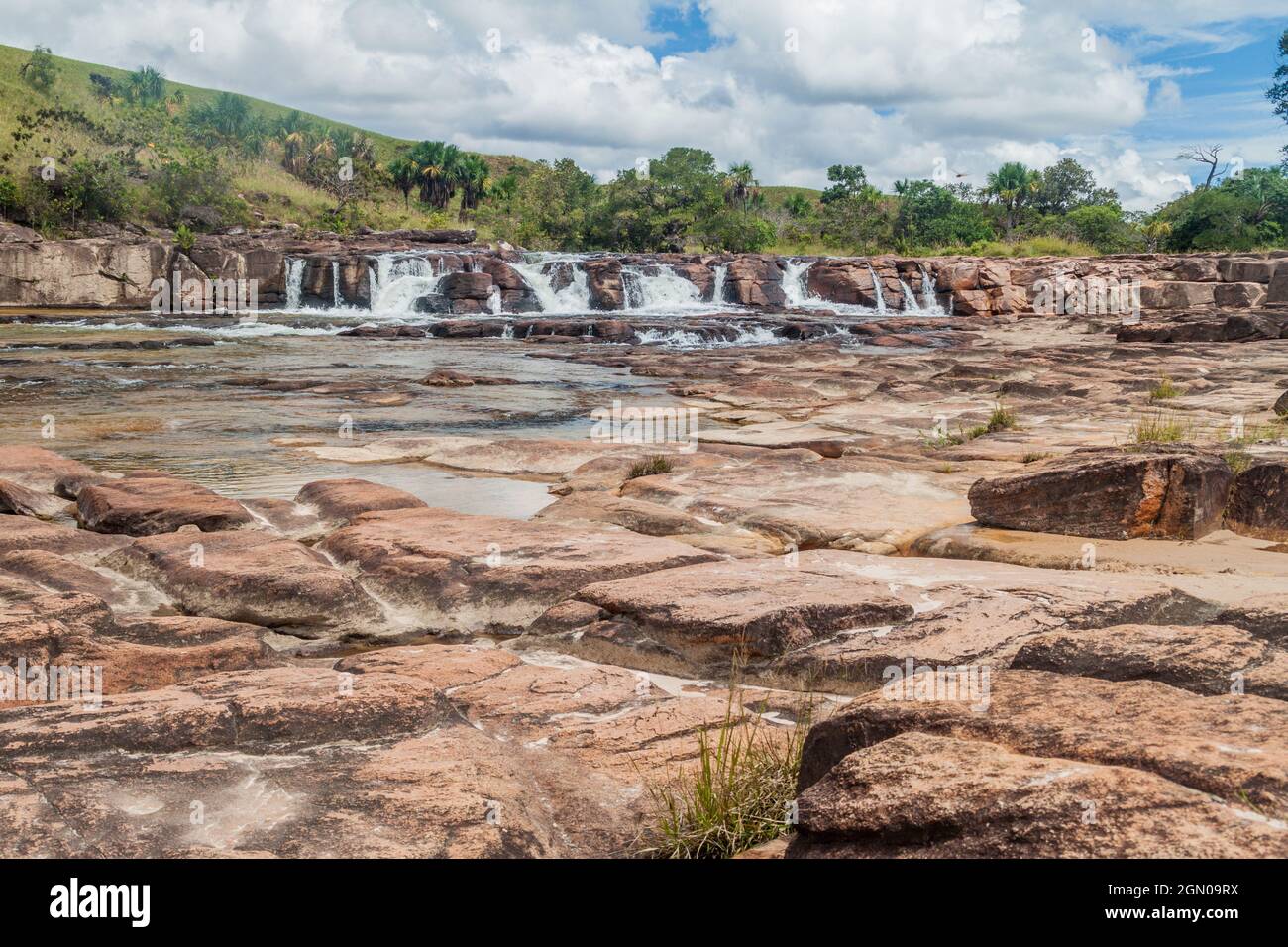 Salto Yuruani waterfall at Yuruani river in Gran Sabana region in ...