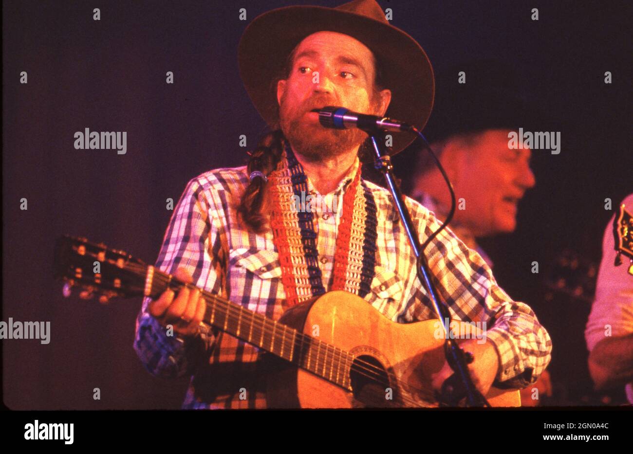 Austin Texas USA, circa 1980's Legendary Texas musician WILLIE NELSON ...