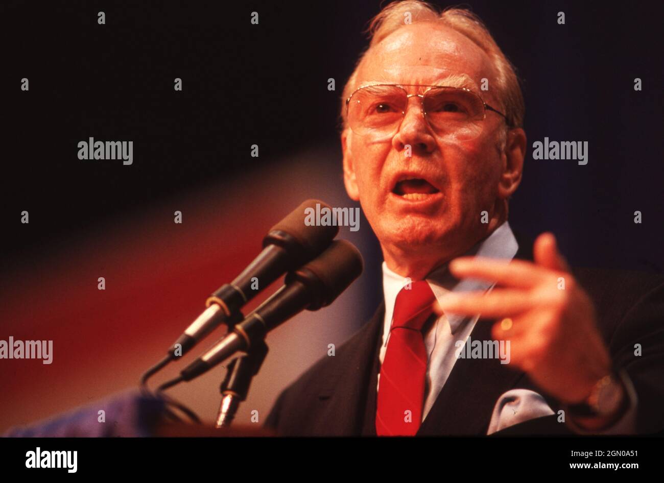 June 1988: Congressional leader Jim Wright, Speaker of the House of ...