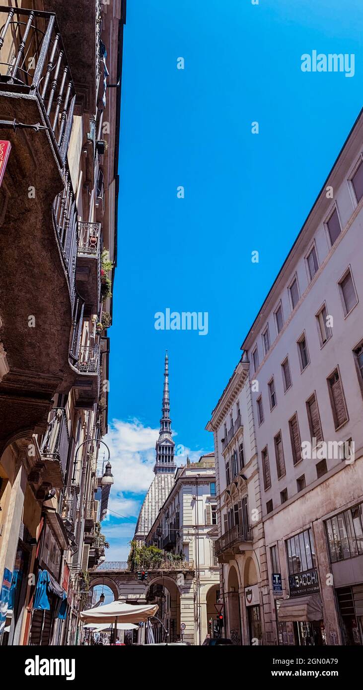Vertical shot of the Mole Antonelliana building in Turin, Italy Stock ...