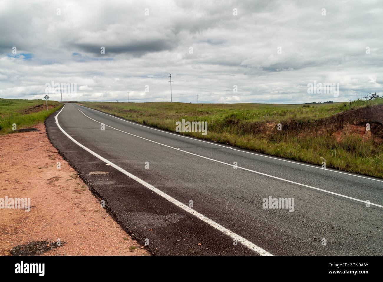 Road across Gran Sabana region in National Park Canaima, Venezuela ...