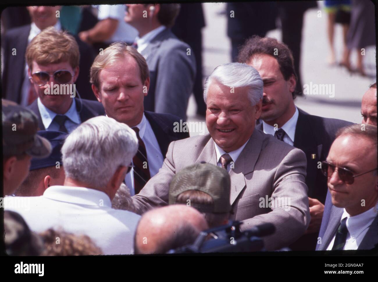 Wichita Kansas USA, June 18, 1992: Russian President BORIS YELTSIN and ...