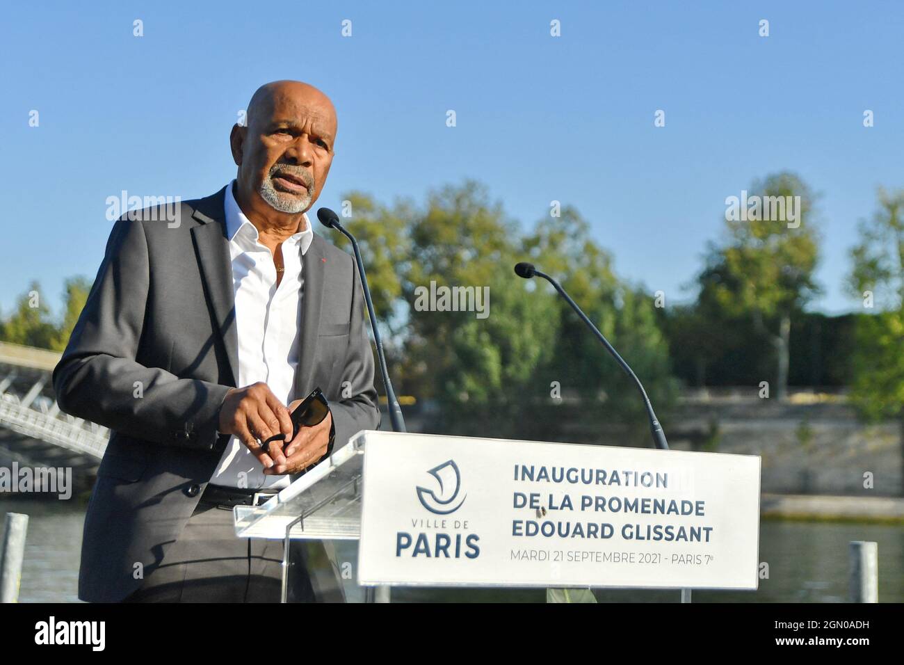 Greg Germain at the Inauguration of the Promenade Edouard Glissant on ...