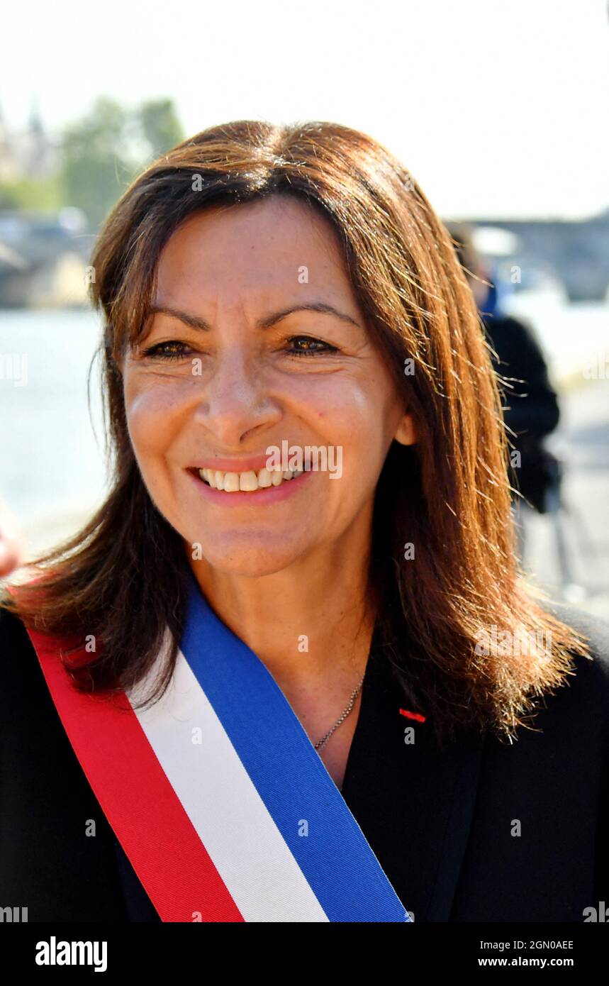 Paris' Mayor Anne Hidalgo at the Inauguration of the Promenade Edouard ...