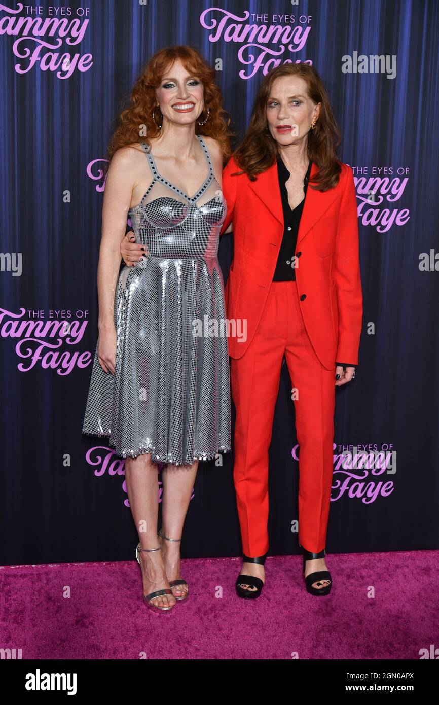 Jessica Chastain and Isabelle Huppert attends the New York premiere for ...