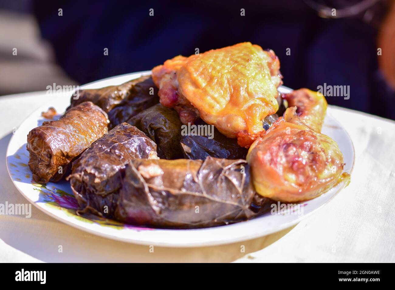 Traditional Romanian food called Sarmale served on a white plate Stock ...