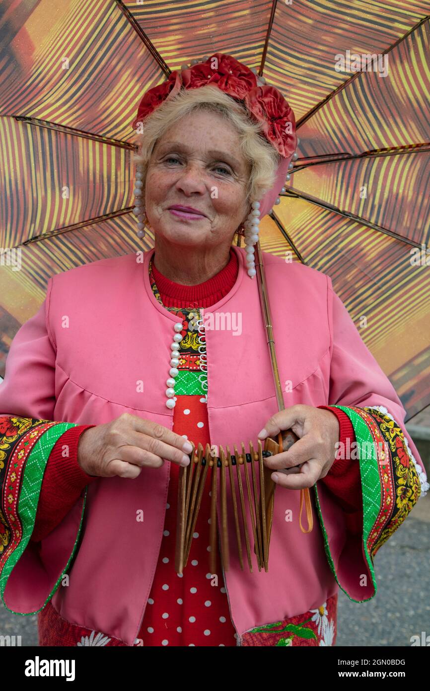 Woman in traditional costume, Uglich, Yaroslavl District, Russia ...