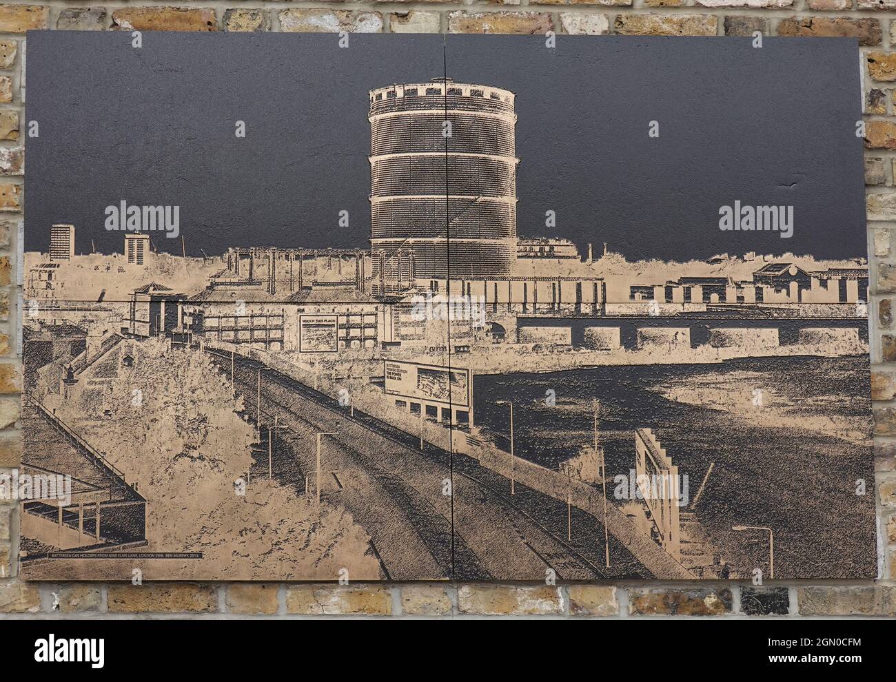 Battersea Power Station Complex Mural - 3 Stock Photo - Alamy