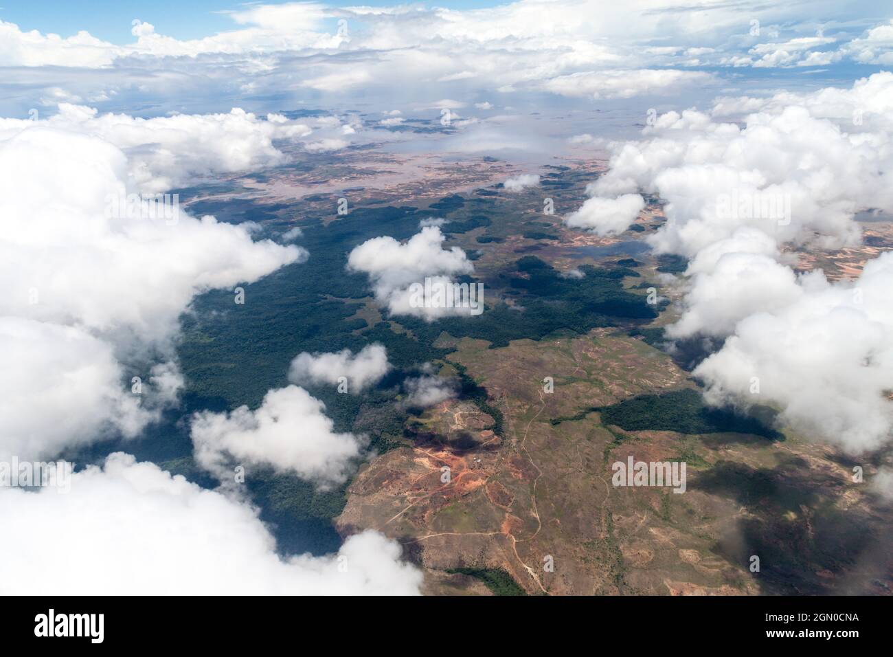 Aerial view of Guri reservoir on the Caroni River in Venezuela Stock ...