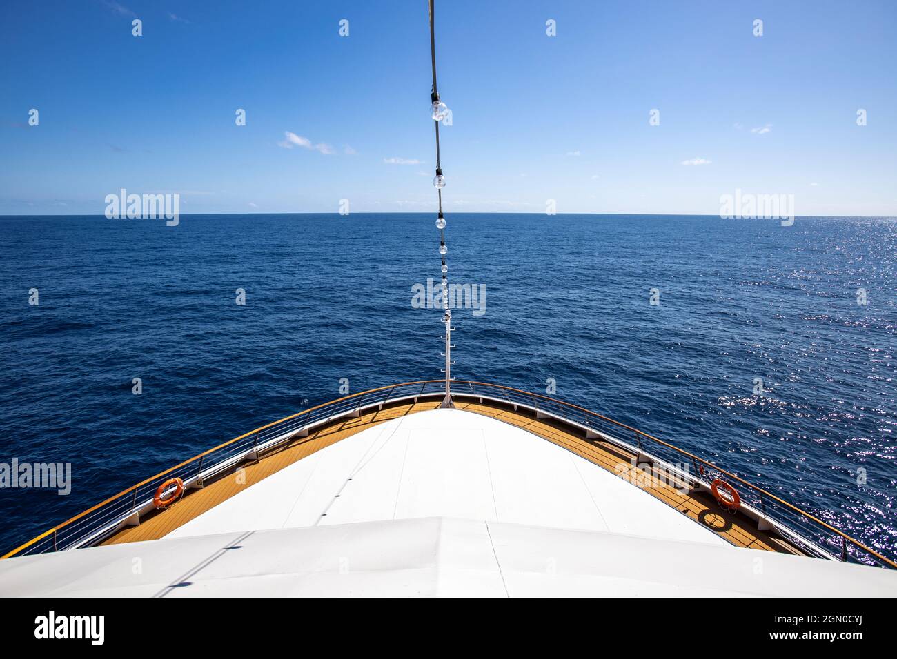 Bow of the expedition cruise ship World Explorer (Nicko Cruises) in the ...