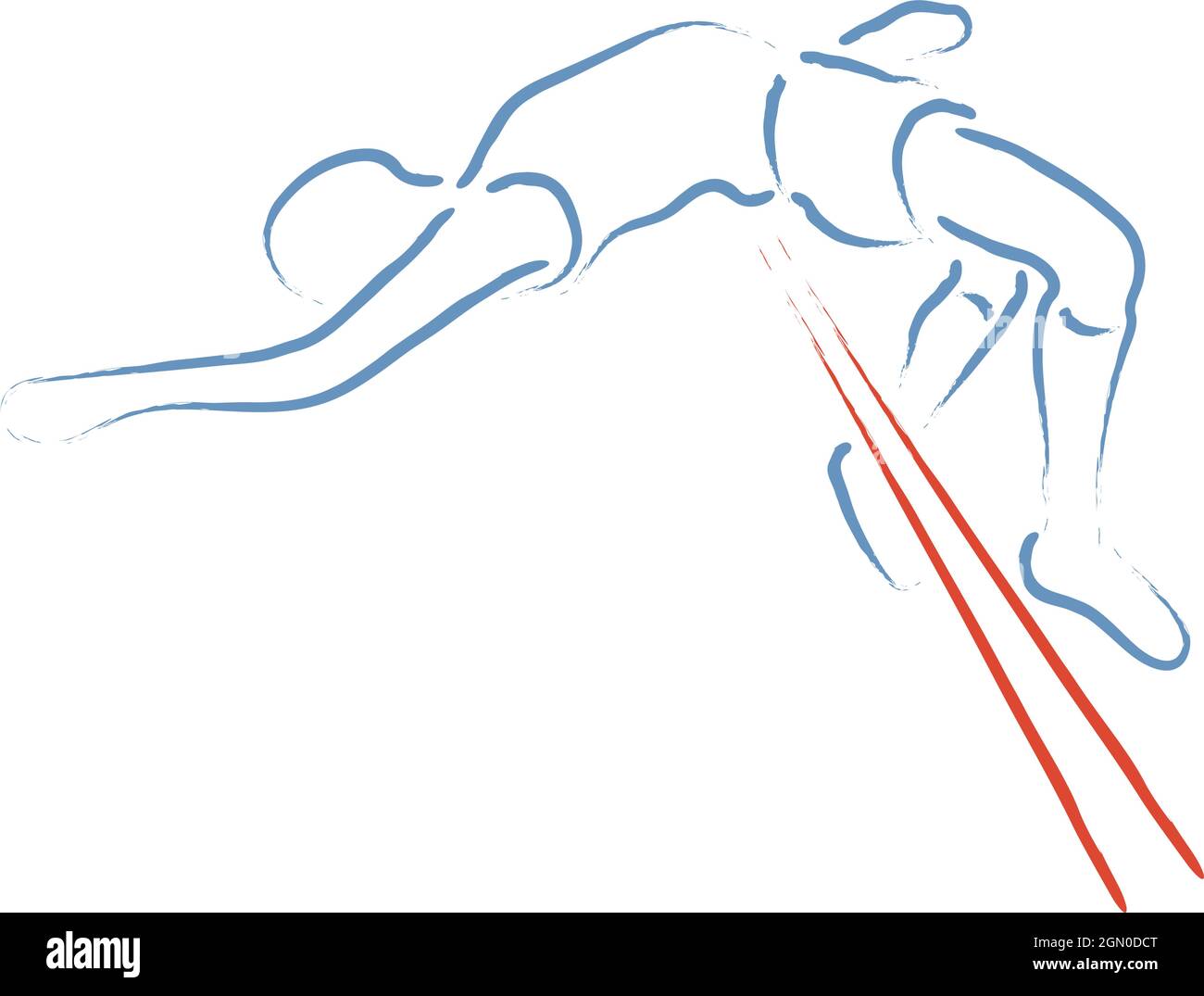 Athlete, athletics sport of high jump, stylized vector illustration ...