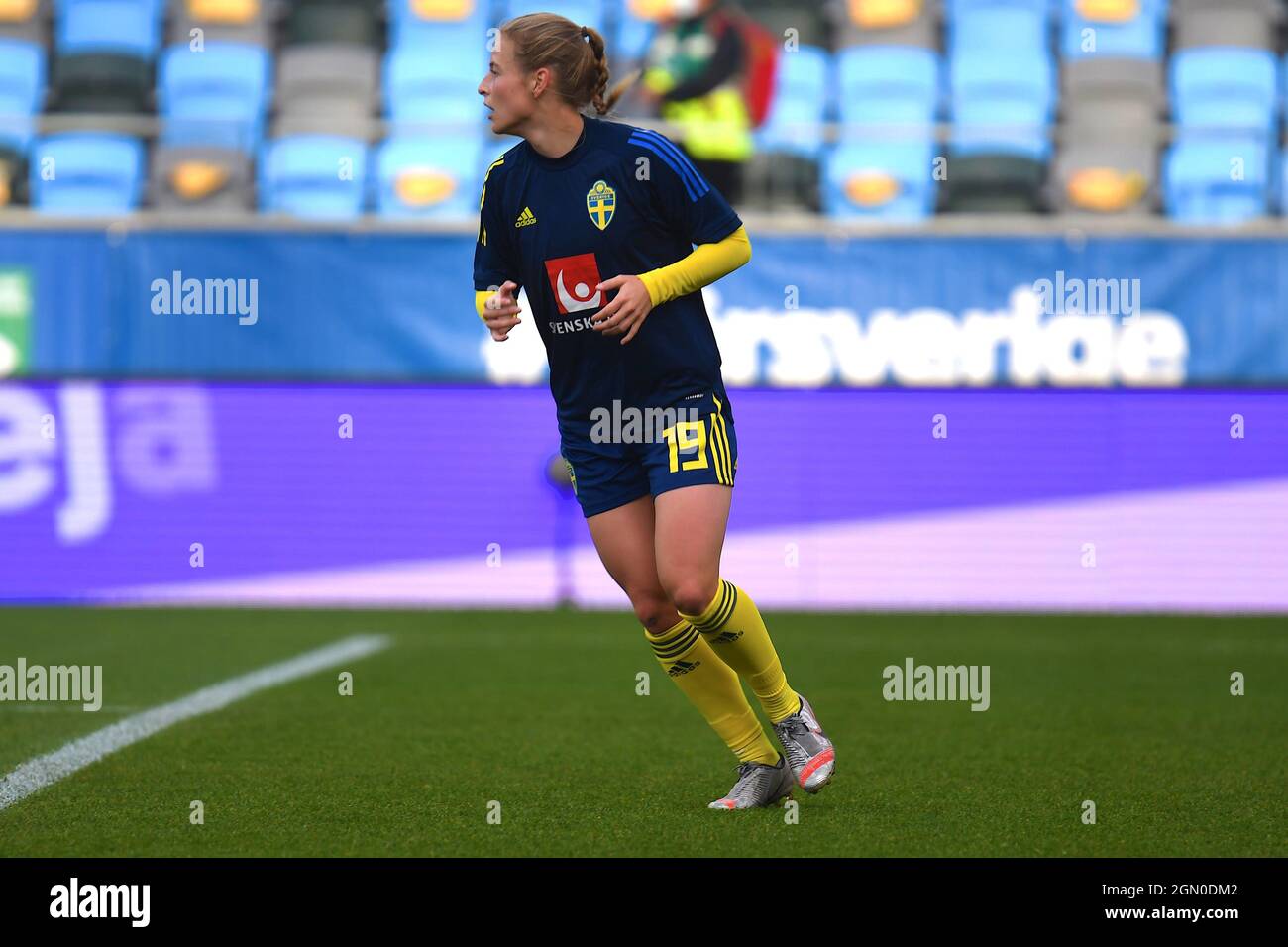 Sweden 19 Anna Anvegård ahead of the World Cup 2021 qulification game ...