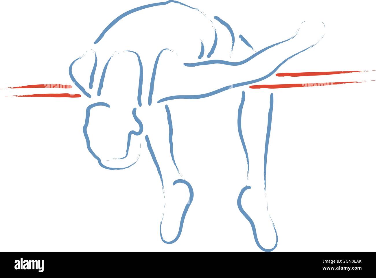 Athlete, athletics sport of high jump, stylized vector illustration ...