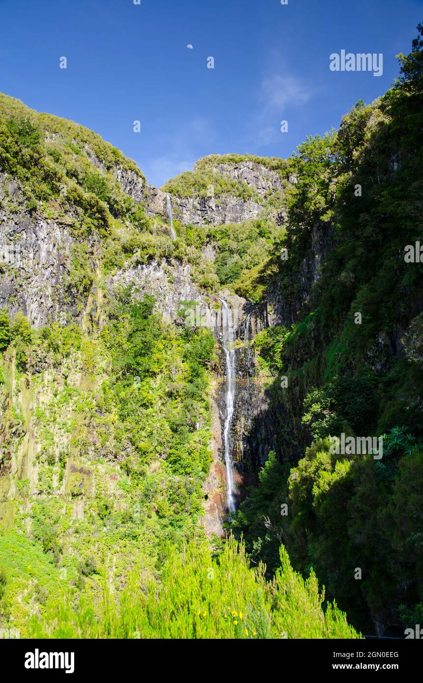 Beautiful view of the famous Lajeado canyon in Madeira, Portugal Stock ...