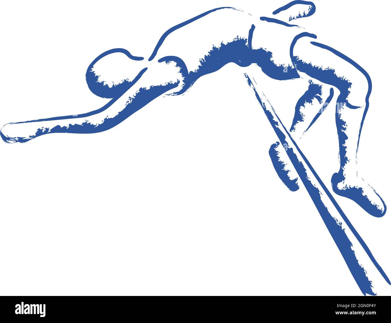 Athlete, athletics sport of high jump, stylized vector illustration ...