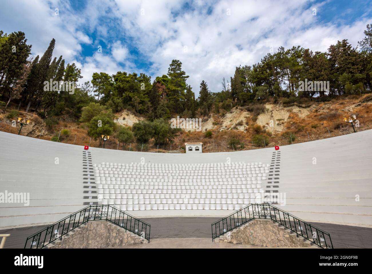 open air theatre at Bochali hill in zakynthos town zante, greece. open ...