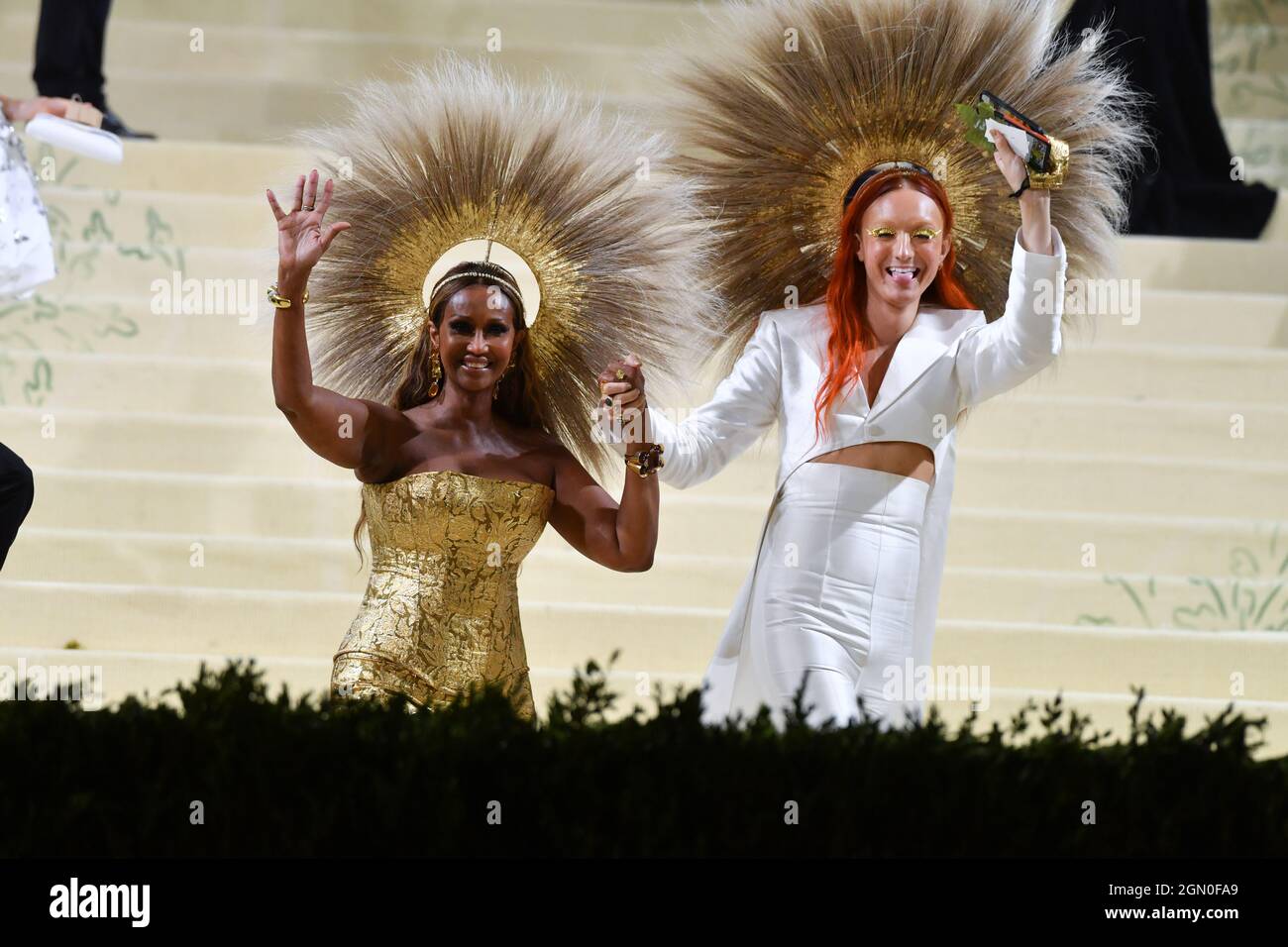 Iman and Harris Reed attend The 2021 Met Gala Celebrating In America: A ...