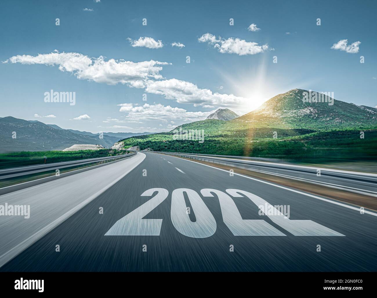 2021 travel future road hi-res stock photography and images - Alamy