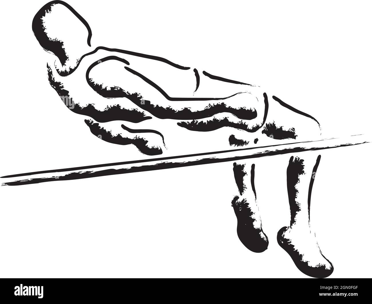 Athlete, athletics sport of high jump, stylized vector illustration ...