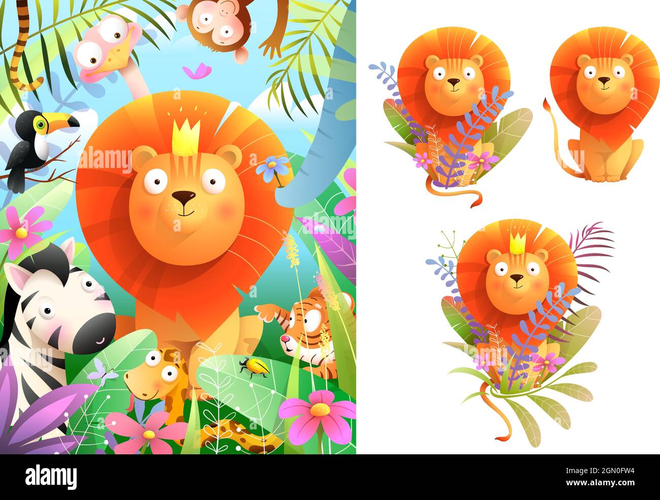 Clipart jungle background hi-res stock photography and images - Alamy