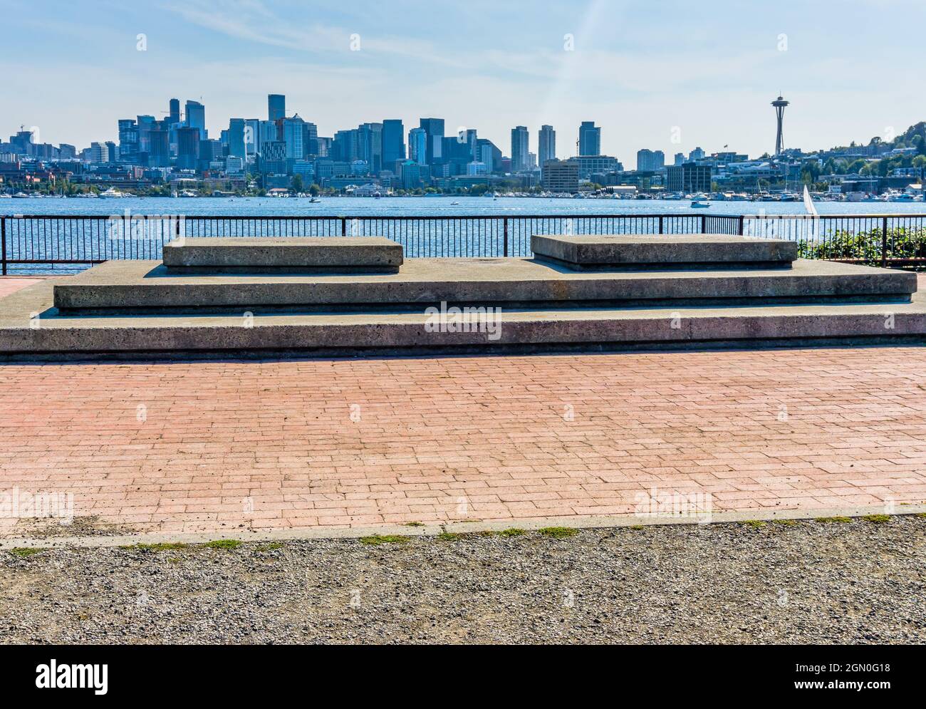 View of buildings along Lake Union. Shot taken from Gasworks Park in ...