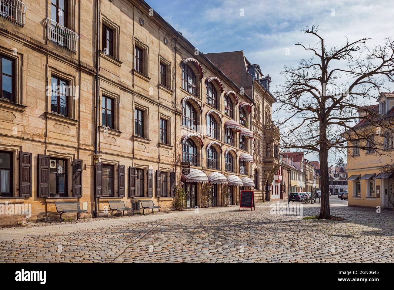 Old town church square in Erlangen, Middle Franconia, Bavaria, Germany ...