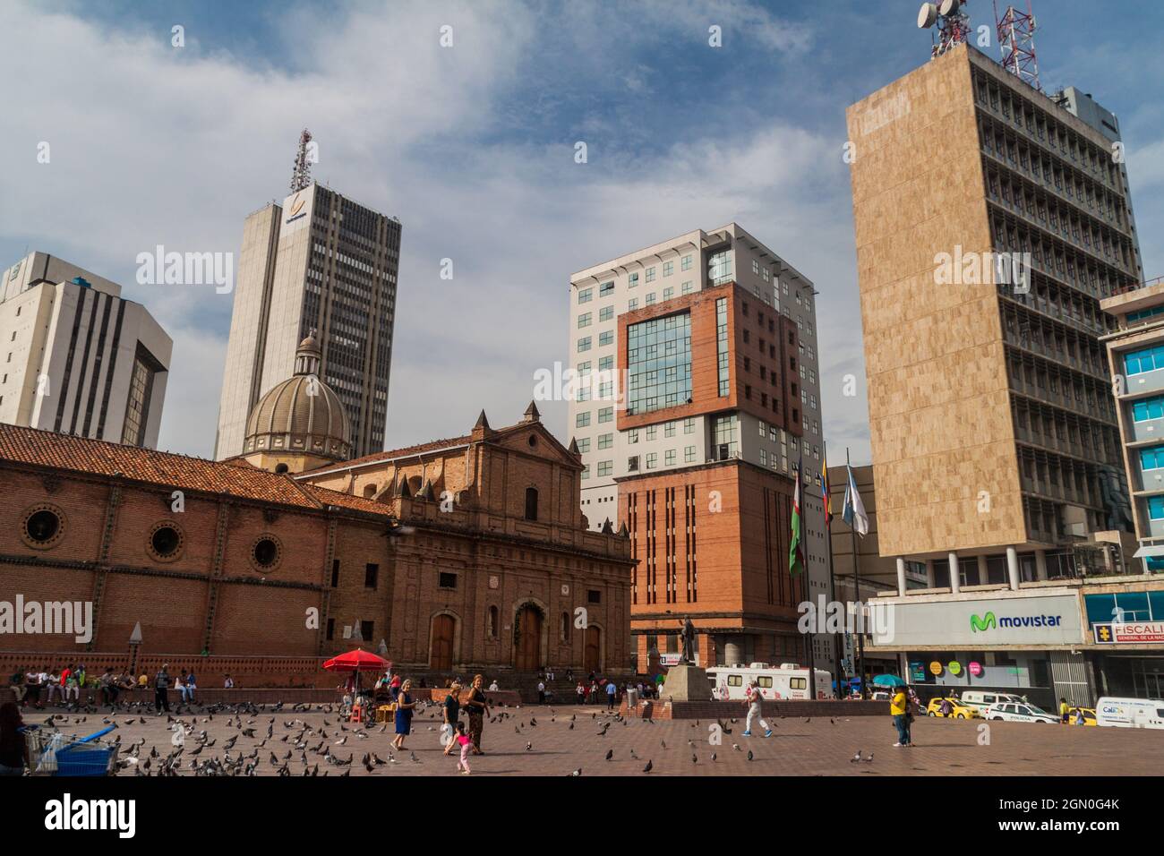 CALI, COLOMBIA - SEPTEMBER 9, 2015: San Francisco church in the center ...