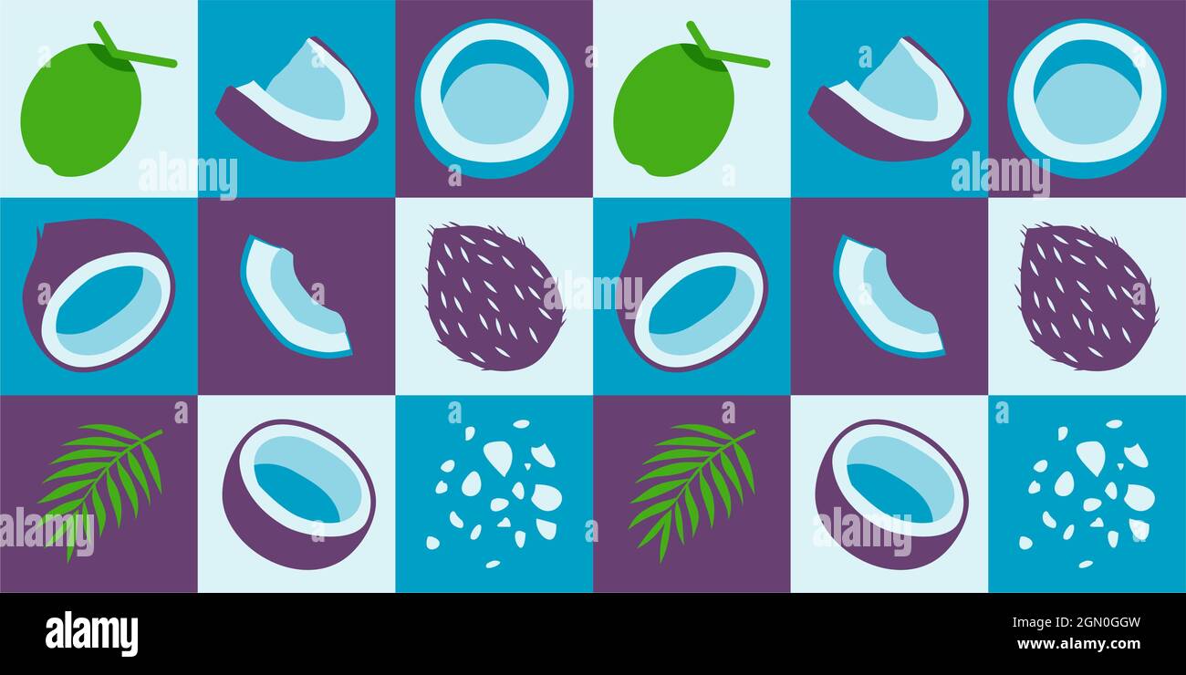 Coconut abstract seamless geometric vector pattern for packaging design ...