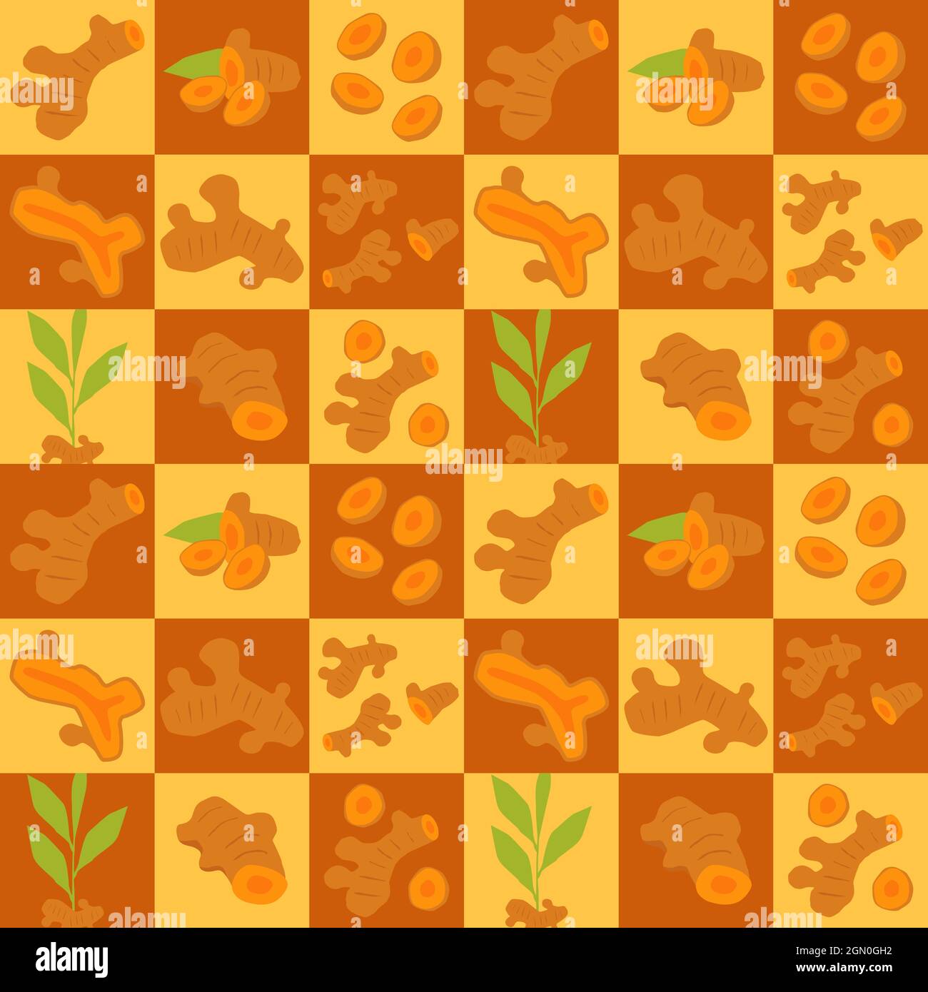 Turmeric abstract seamless geometric vector pattern for packaging ...